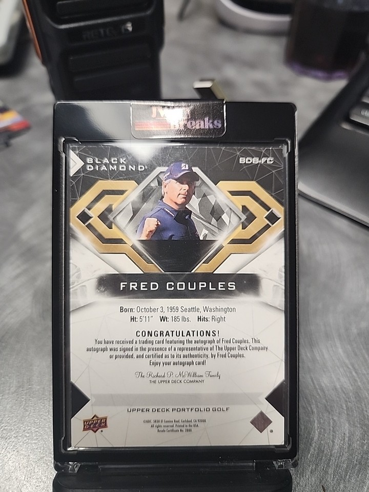 Fred Couples Autograph Bdb-fc Black Diamond Upper Deck Portfolio Golf ...