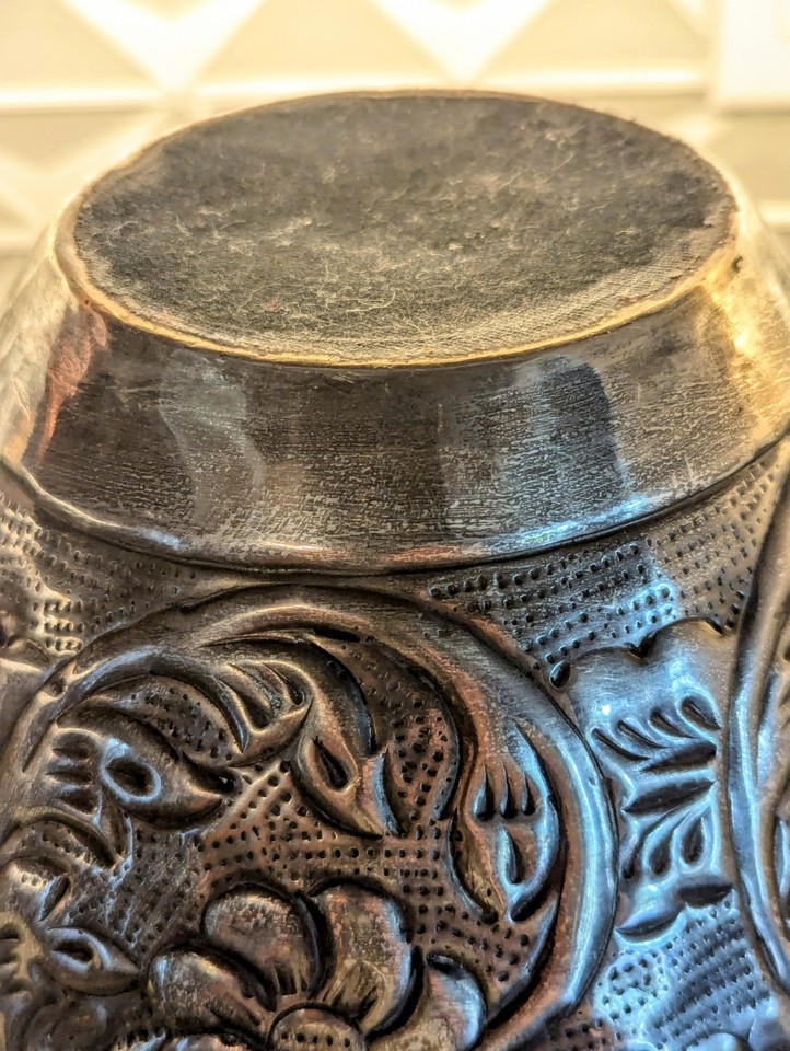 Middle Eastern Vintage Silver Repousse Vase,Hand Chased,For Marriage ...