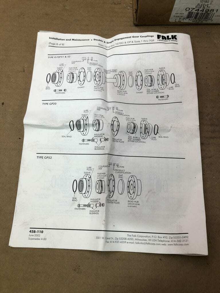 FALK 0744981 1015G Shrouded Bolt Coupling Sleeve -NIB | eBay