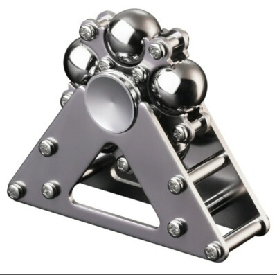 Silver Ball Bearing Desktop Fidget Spinner Stand & Case Adults Kids ...