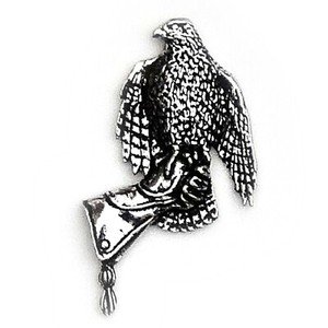 English Pewter, HAWK bird of prey on glove, Lapel Pin Badge /Tie Pin ...