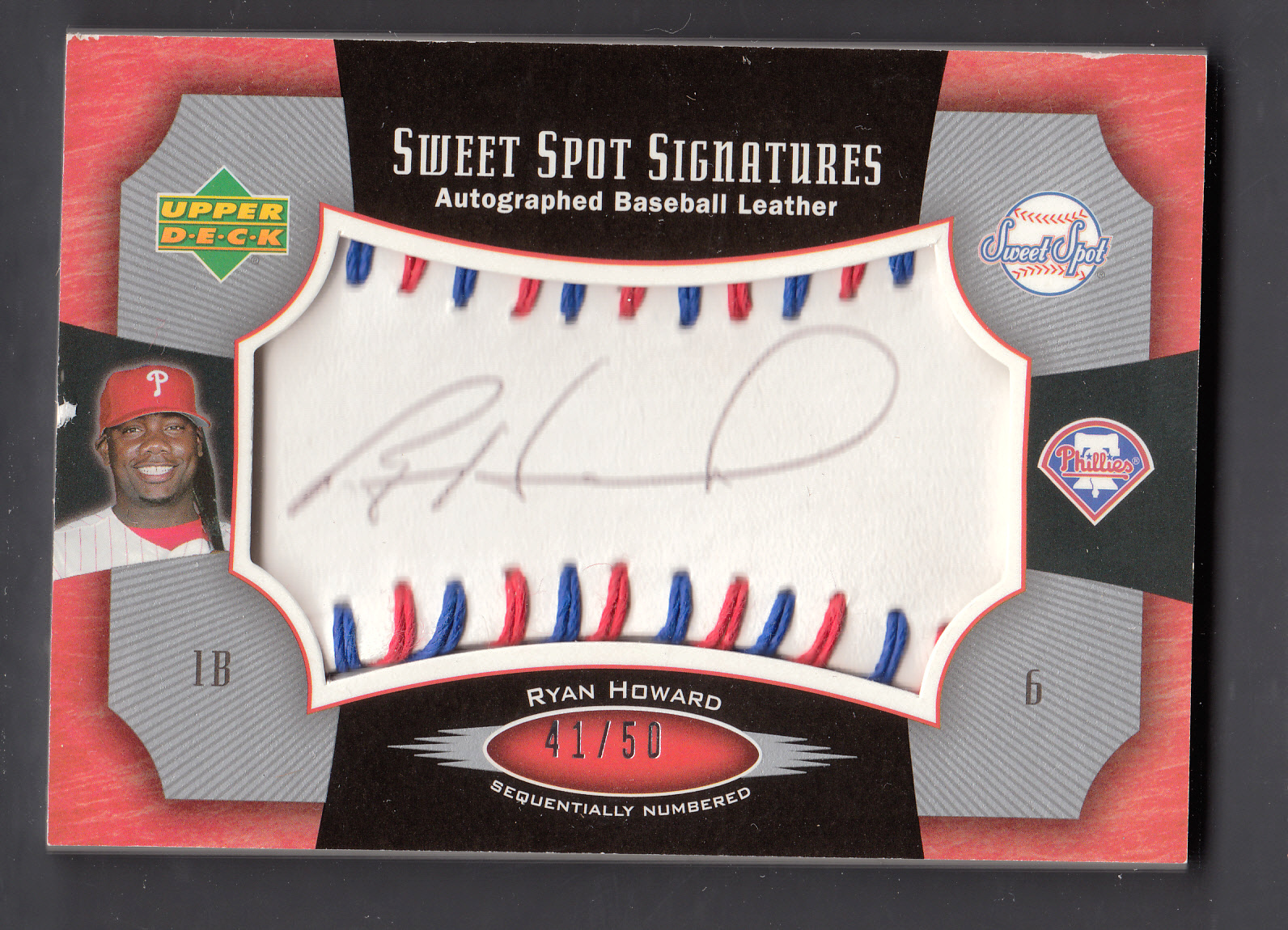 Ryan Howard 2005 UD Sweet Spot Signatures Autograph Baseball Red-Blue ...