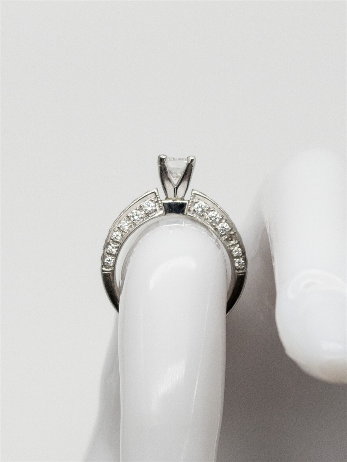 Designer $6000 1.52ct D COLOR Princess Cut Diamond GIA Platinum Wedding ...