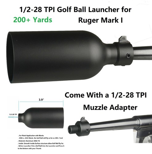 200+ Yards Golf Ball Launcher for Ruger .22 Mark I, Aluminum Anodized ...