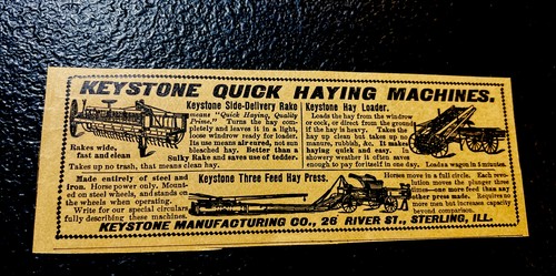 ORIGINAL 1899 Keystone Farm Advertising - Sterling - Illinois | eBay