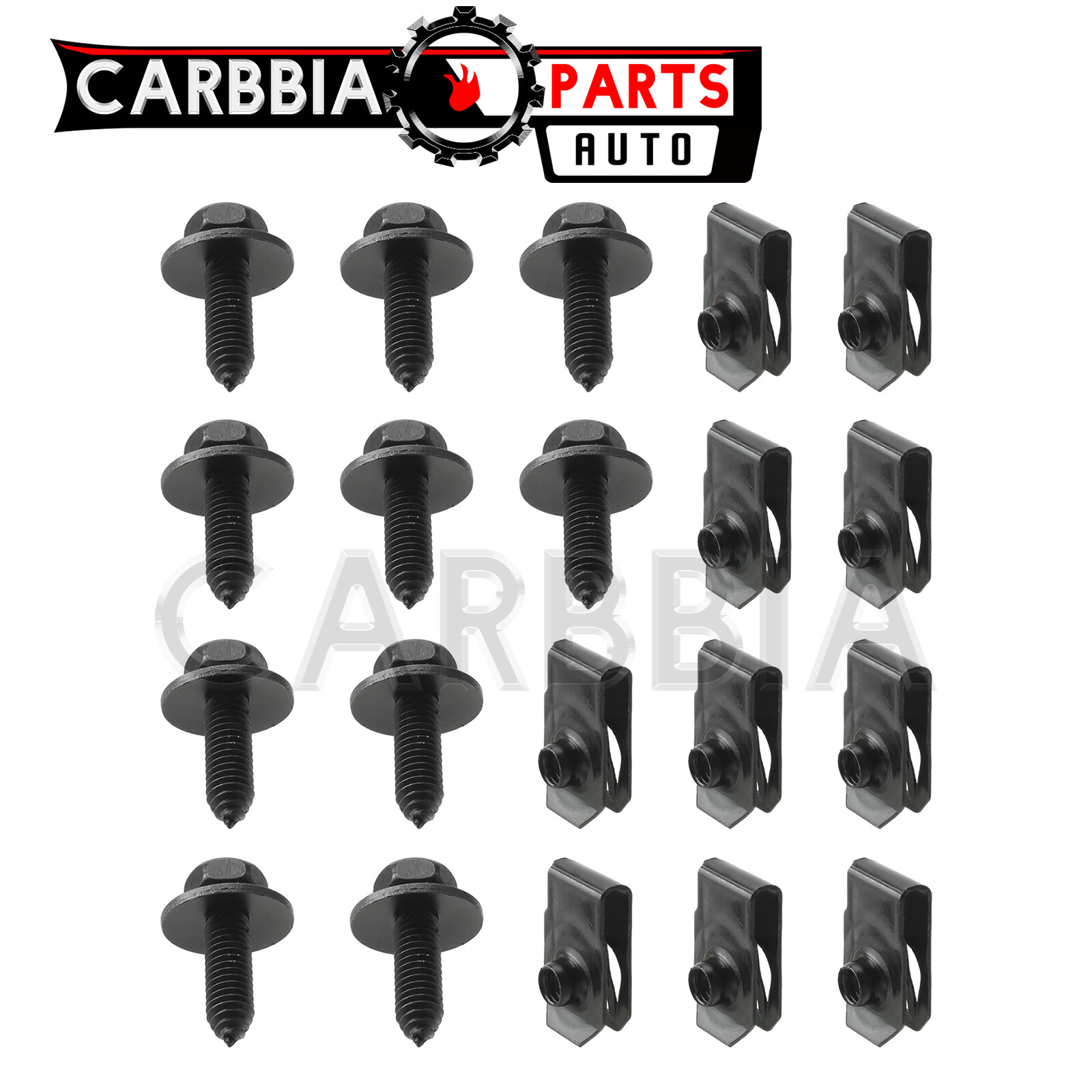 Front Bumper U-Nut M6x1.0 + HEX Bolt FOR GM 11503834 11503714 11503716 ...