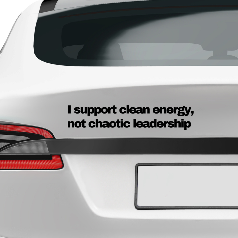 Tesla Car DecaL Elon 9x2in Window Bumper Sticker Musk I support clean ...