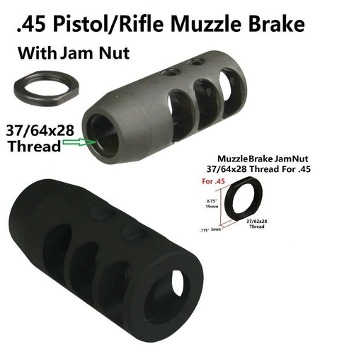 Steel Competition Muzzle Brake .578-28 (37/64x28) TPI For .45 With Jam ...