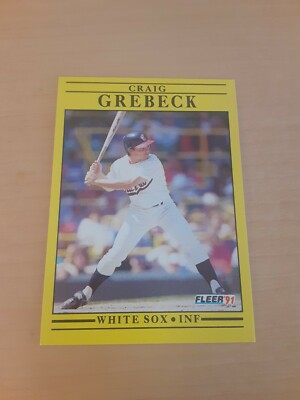 1991 Fleer #120 CRAIG GREBECK Chicago White Sox Baseball Card ...