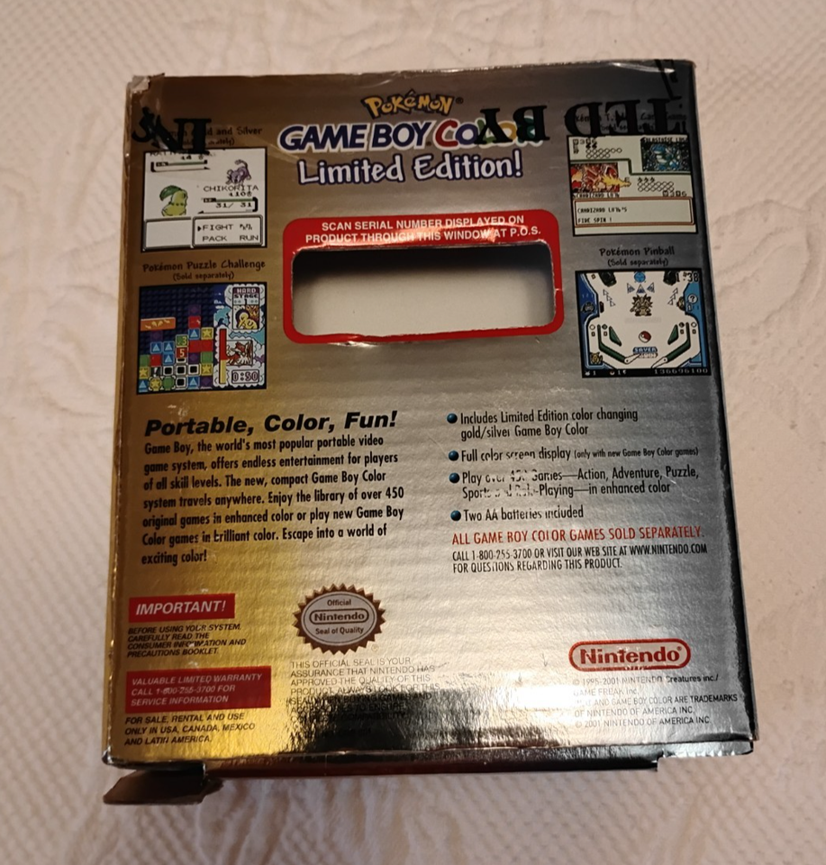 *Box Only* Pokemon GameBoy Color Gold & Silver Limited Edition | eBay