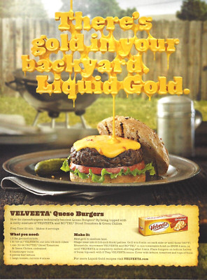 2015 Velveeta Cheese Liquid Gold Cheeseburger Queso Print Ad ...