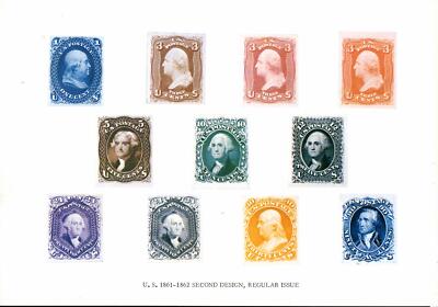 Dealer Dave US Stamps VonCorp Edu-Card #118, 1861-62 2nd DESIGN REG ...