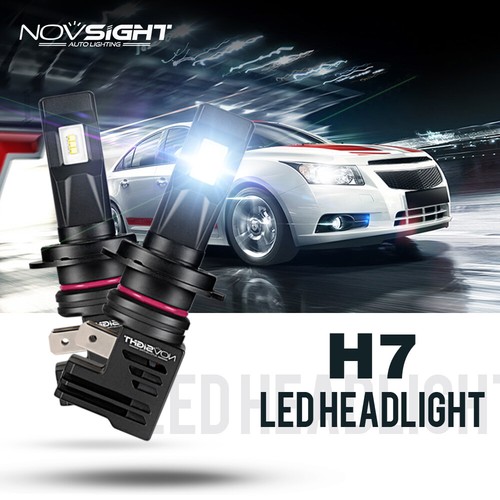 NOVSIGHT H7 LED Headlight Bulbs Kit Replace Halogen Lamps 55W 10000LM ...