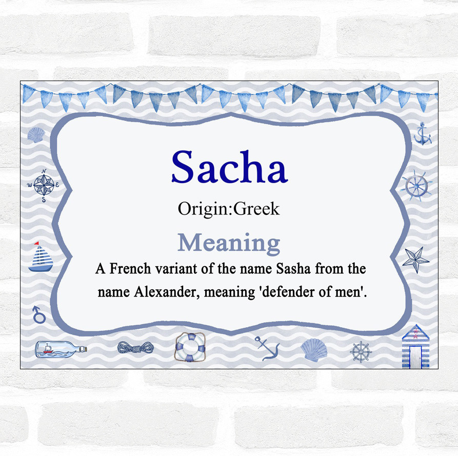 Sacha Name Meaning Nautical Certificate | eBay