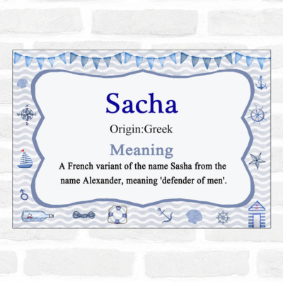 Sacha Name Meaning Nautical Certificate | eBay UK