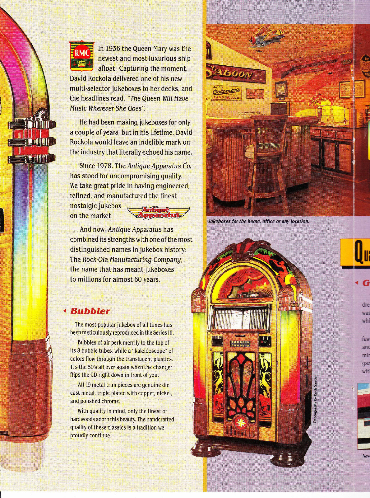 Original Rock-Ola Antique Apparatus CD juke box jukebox Flyer Brochure ...