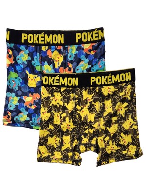 Pokemon Boys Pikachu 2-Pack Athletic Stretch Underwear Boxer Briefs ...