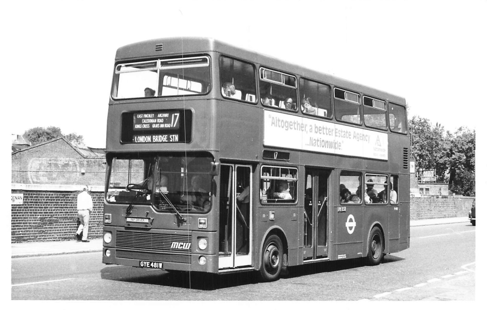 Vintage Photograph Double Decker Bus - Route 17 London Bridge London ...