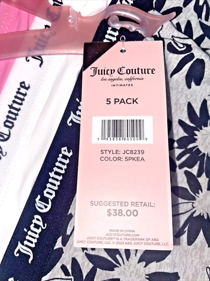 Juicy Couture Women's Cute & Curvy THONG~NO PANTY LINES~5 Pc Set~XL ...