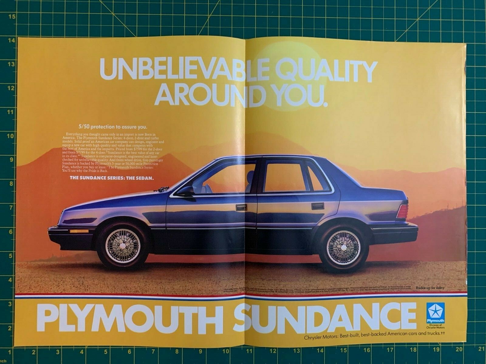 1986 Vintage Plymouth Sundance Series Chrysler Sedan 4 Door 2 Page ...