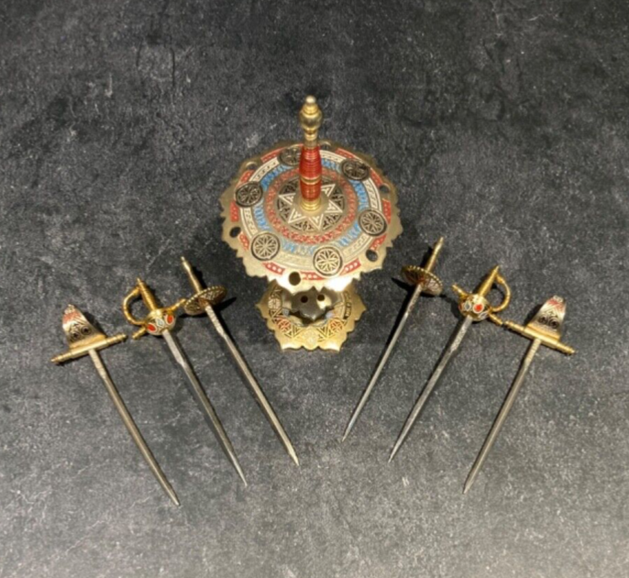 MCM Cocktail Swords Picks Toledo Spain Stand Appetizer Picks 7-piece ...