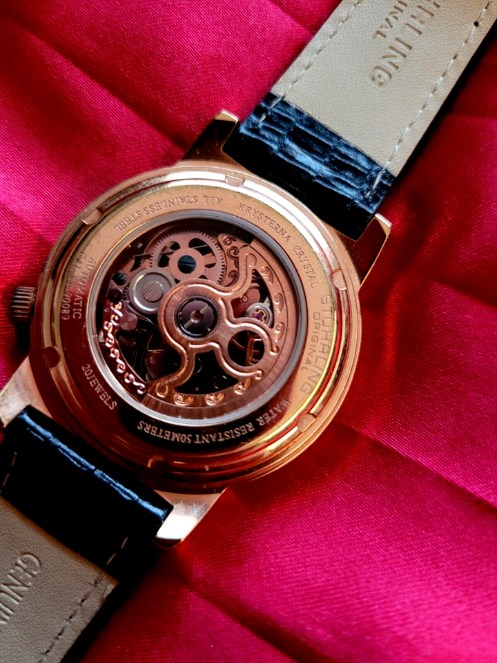 ⚡️RARE Stuhrling Original 90089 Delhi Men's Skeleton Watch | eBay