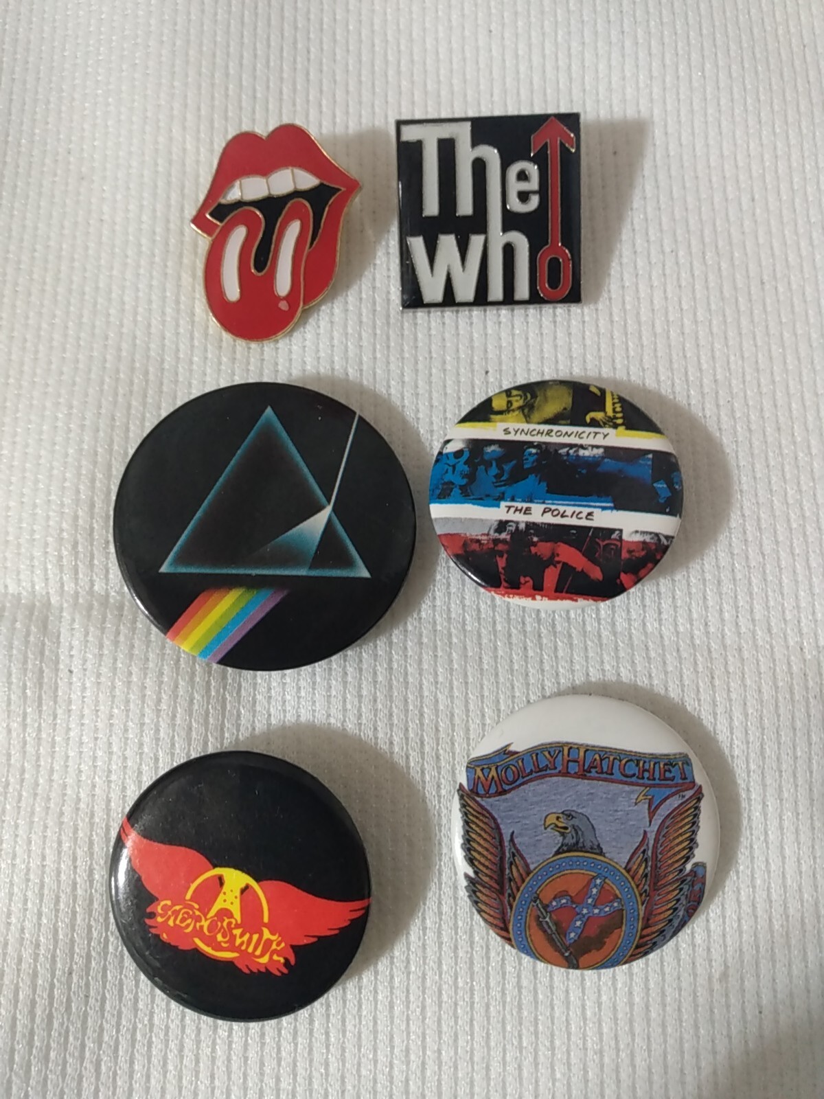 Vintage Lot of 6 Rock Band Lapel Pins Stones Floyd Police Hatchet ...