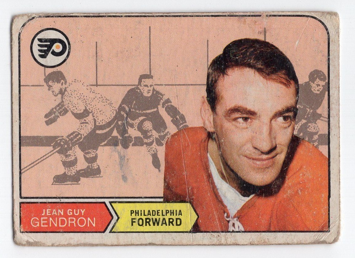 1X JEAN GUY GENDRON 1968 69 O Pee Chee #185 G opc PHILADELPHIA FLYERS ...