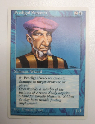 Prodigal Sorcerer MTG Vintage 1995 Blue Creature Card Magic the ...