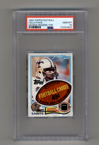 George Rogers Top Sealed Pack PSA 10 1982 Topps Football Cello Pack ...