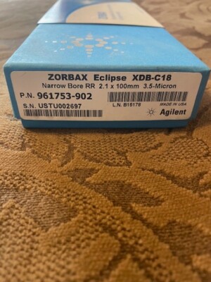 NEW Agilent HPLC Column ZORBAX 300SB-C18 Narrow Bore RR 2.1 x 100mm 3.5 ...
