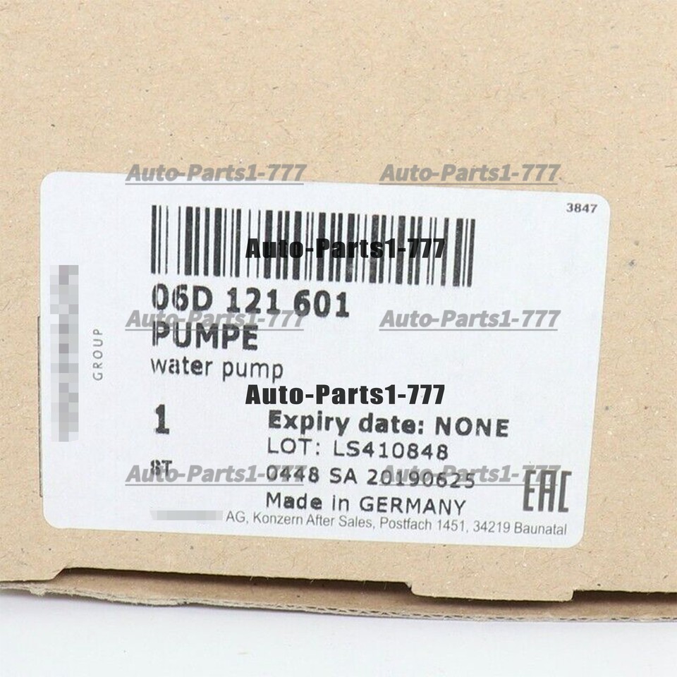 Auxiliary Electric Coolant Water Pump VW Audi 059121012A 06D121601 ...