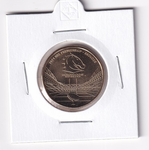 AUSTRALIAN: 2024 $1 NRL RUGBY BRISBANE BRONCOS UNC COIN IN 2X2 HOLDER ...