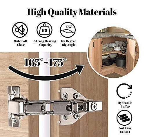 2X Soft Close 165 Degree Kitchen Cabinet Cupboard Concealed Angular ...