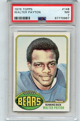 1976 TOPPS #148 WALTER PAYTON ROOKIE CARD RC, CHICAGO BEARS HOF - PSA 7 ...