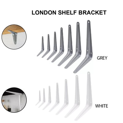 LONDON Shelf Corner Brackets Neptune Metal Wall Shelving GREY WHITE All ...