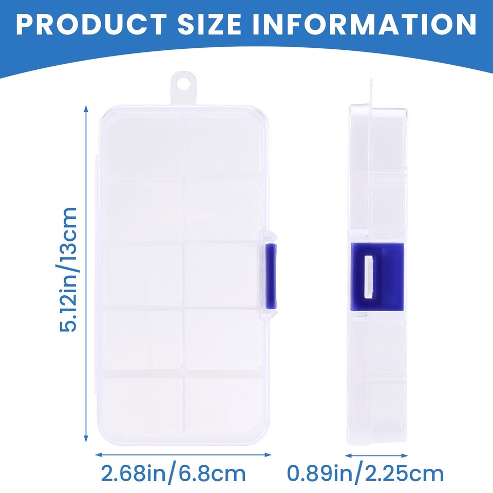 2Pcs 10-Slot Portable Plastic Resistors Electronic Component Case Box ...