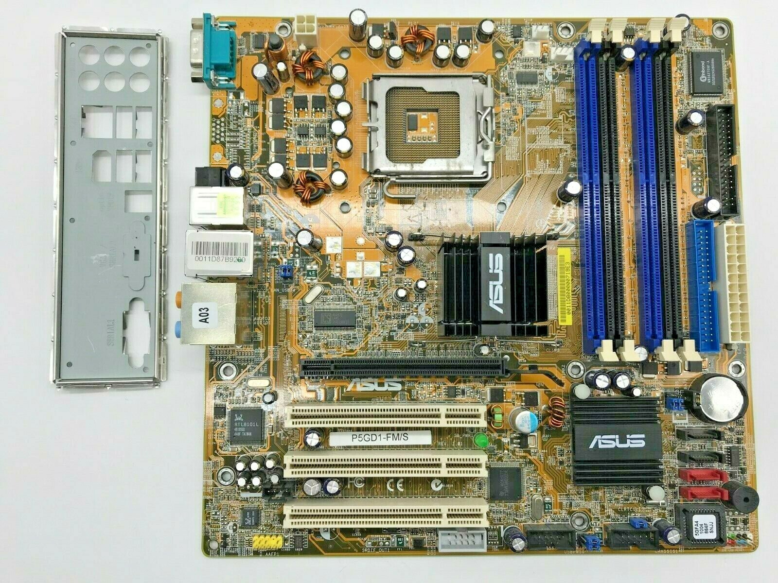 Asus P5GD1-FM/S Rev: 1.01 DDR1 - mATX - Sockel 775 - mit I/O Shield # ...