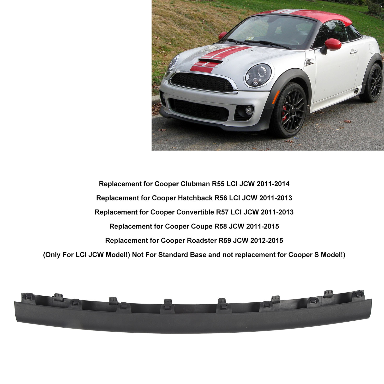 Front Bumper Lower Spoiler 51117283372 For Hatchback R56 LCI 2011-2013 ...