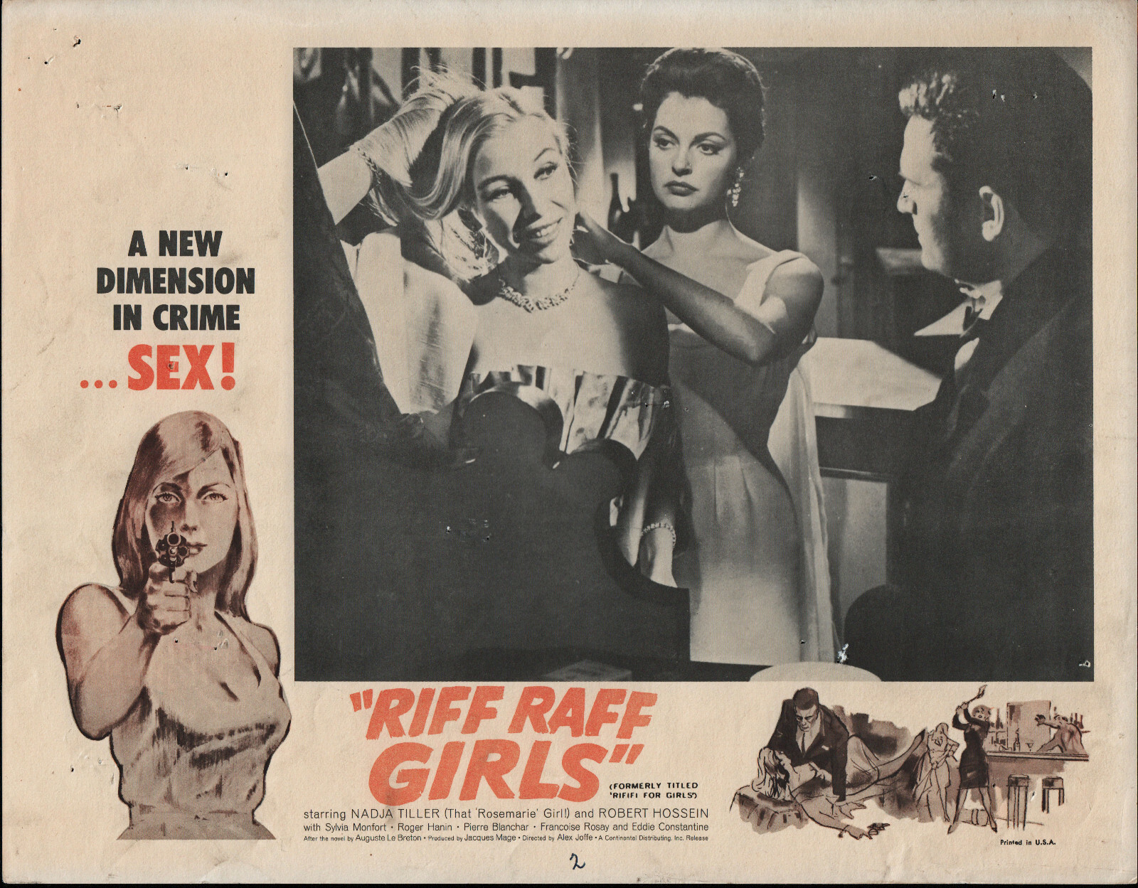 RIFF RAFF GIRLS original 1959 lobby card NADJA TILLER 11x14 movie ...