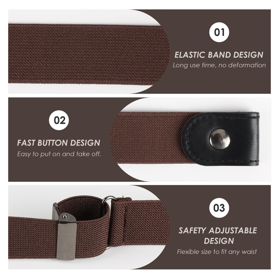 Adjustable No Buckle Invisible Elastic Waist Belt For Men&Women Waist ...
