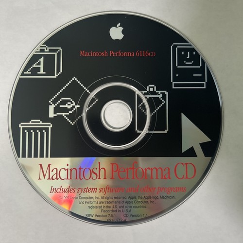Apple Vintage Macintosh Performa 6116CD System Software & Other ...