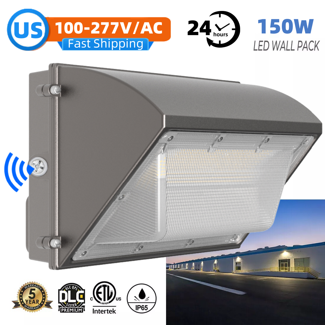 LED Wall Pack Light 150W 18000LM, Waterproof Commercial Security ...