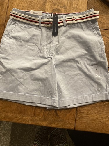 Women’s Thflex Tommy Hilfiger, High Rise Relaxed Shorts Blue W/belt S 6 ...