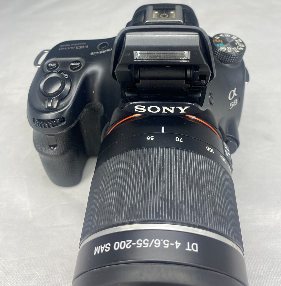 Sony Alpha A58 Digital SLR with DT 4-5.6/55-200 SAM lens Camera - Black ...