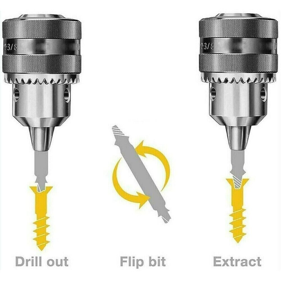 4 PCs Screw Extractor Set Easy Out Drill Bits Guide Broken Screws Bolt ...