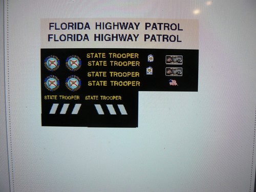 Florida Highway Patrol Old School Panel Van Decals 1:64 two for one ...