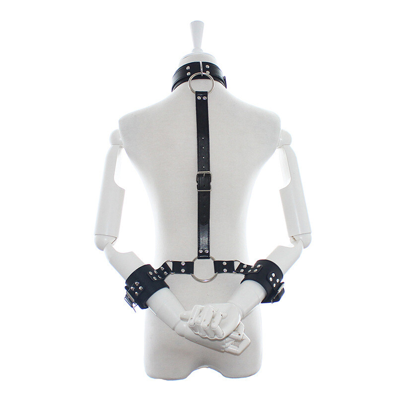 Unisex Neck Wrist Handcuff Bandage Restraint Open Mouth Gag Couple ...