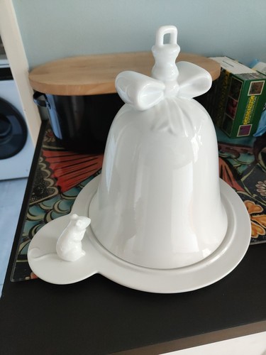 RARE Marks & Spencer MARCEL WANDERS CERAMIC WHITE MOUSE CHEESE DOME ...