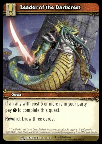 Leader of the Darkcrest 254/264 Betrayer 2008 World of Warcraft TCG NM ...